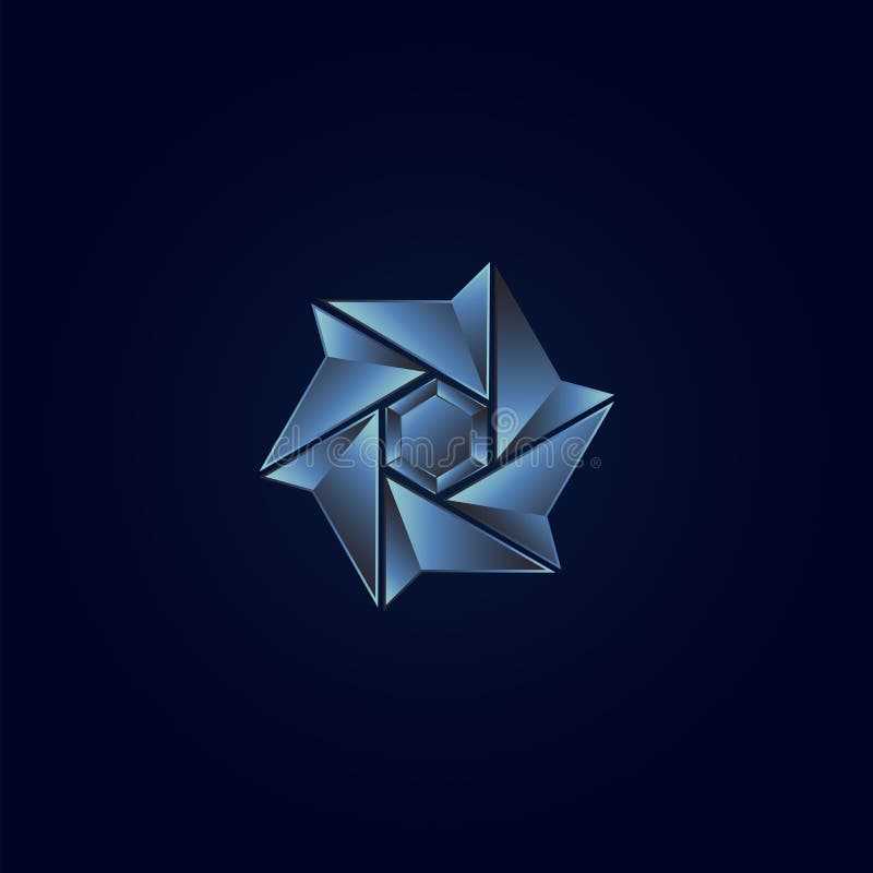 Geometrical Star Circulation Abstract Technology Logo Stock Vector ...