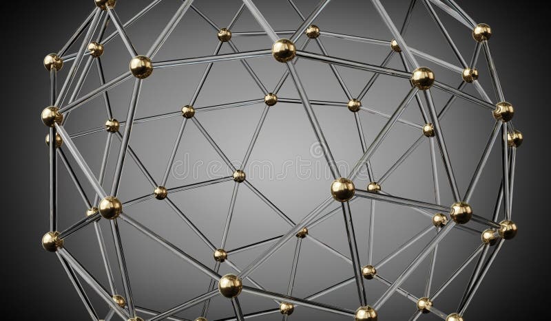 Geometrical Structure with Golden Spheres Editorial Photography ...