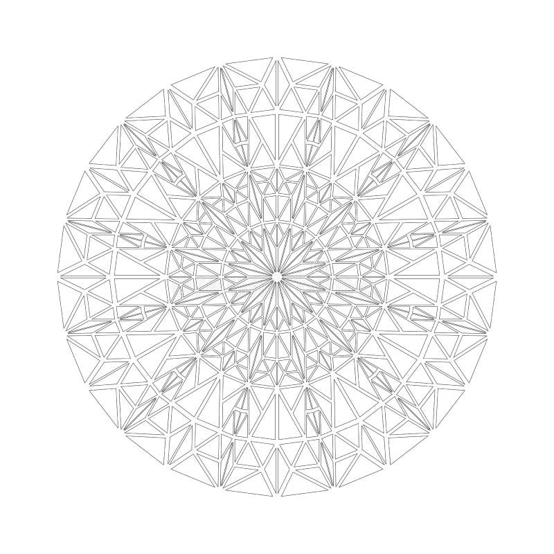 Geometrical Triangle Mosaic Mandala Pattern Coloring Page Design Stock ...