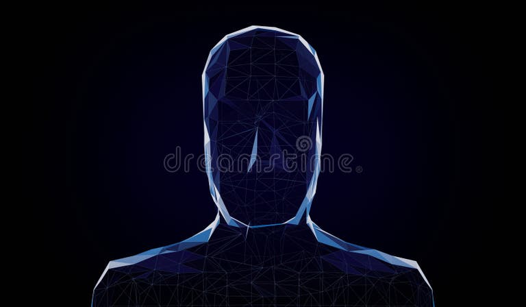 Geometrical Wireframe Man Face Stock Illustration - Illustration of ...