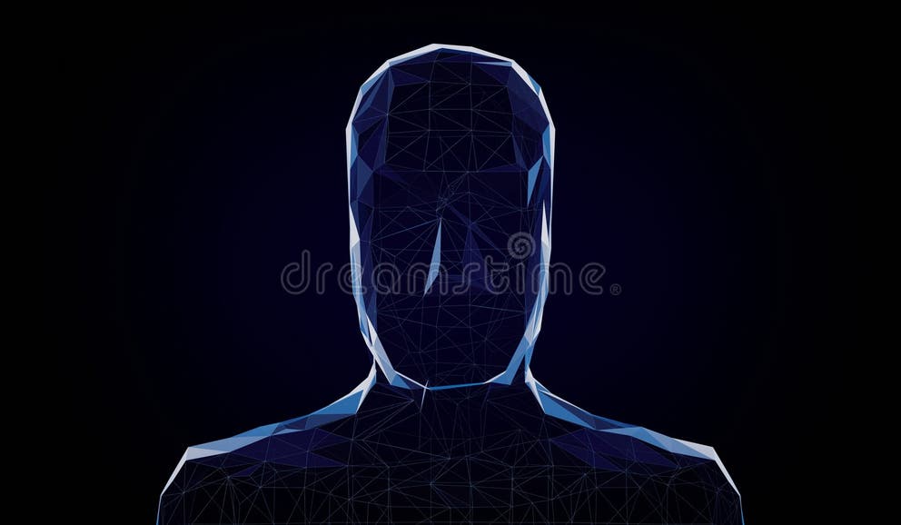 Geometrical Wireframe Man Face Stock Illustration - Illustration of ...