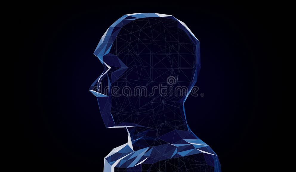 Geometrical Wireframe Man Face Stock Illustration - Illustration of ...
