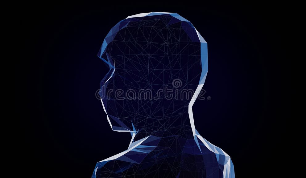 Geometrical Wireframe Man Face Stock Illustration - Illustration of ...