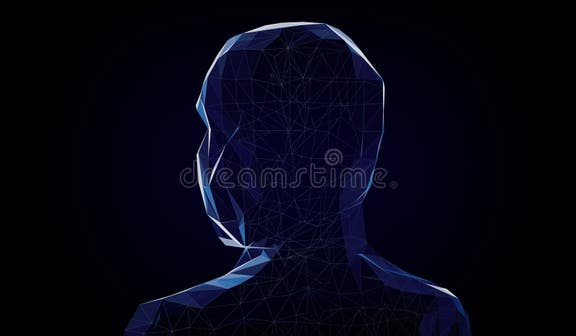 Geometrical Wireframe Man Face Stock Illustration - Illustration of ...