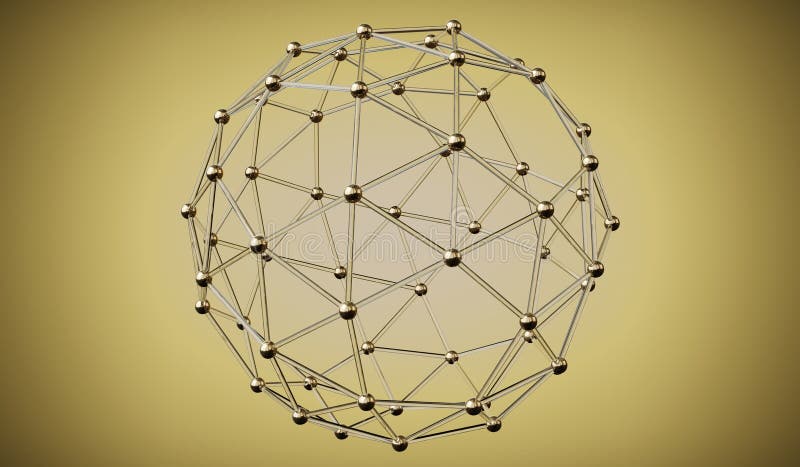 Geometrical Wireframe Sphere Stock Illustration - Illustration of ...