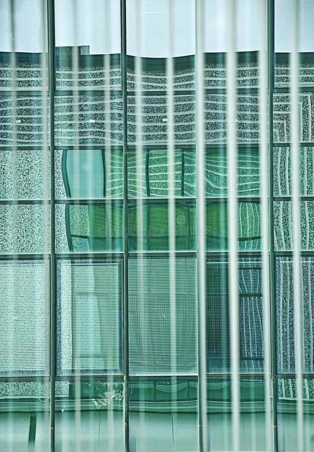 Geometries at the Window. Window Vertical Blinds at the Office Window ...