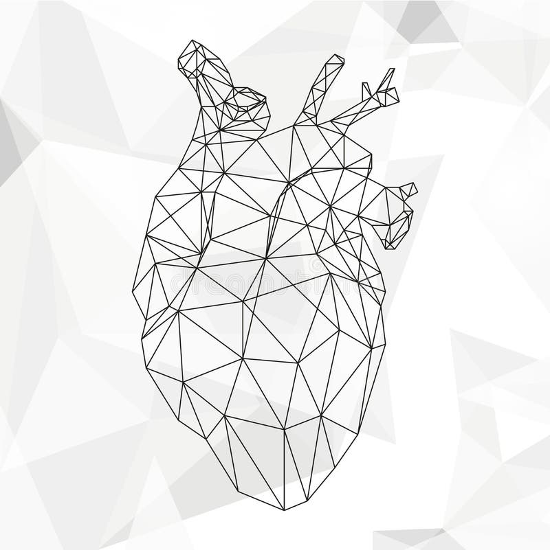 Geometrisch abstract hart vector illustratie. Illustration of liefde ...
