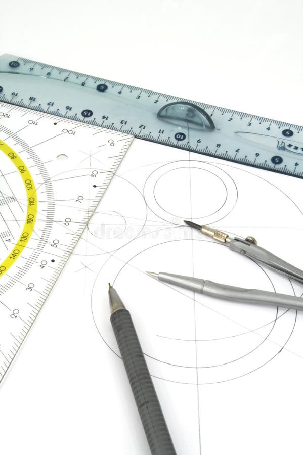 Geometrische Zeichnungen stockfoto. Bild von kreise, messen - 5410196