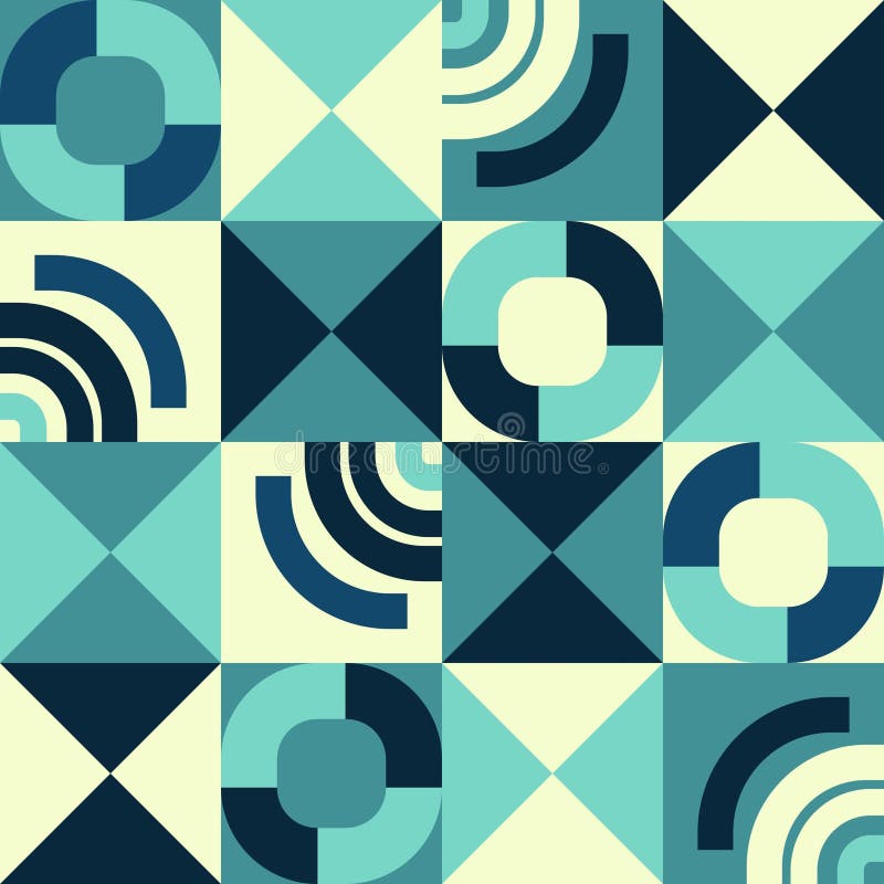 Geometry Abstract Circle Theme Seamless Pattern Stock Illustration ...