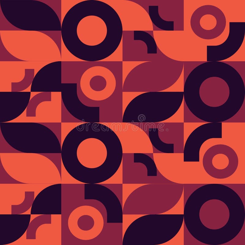 Geometry Abstract Circle Theme Seamless Pattern Stock Illustration ...