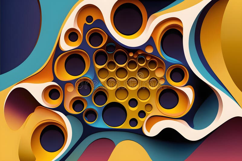 Geometry Abstract Vintage Background in Liquid Art Style. Generated AI ...