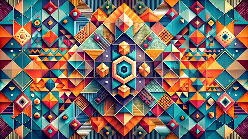 Geometry in Abstraction: Exploring Patterns and Forms Generative AI-generated Stock Photo ...