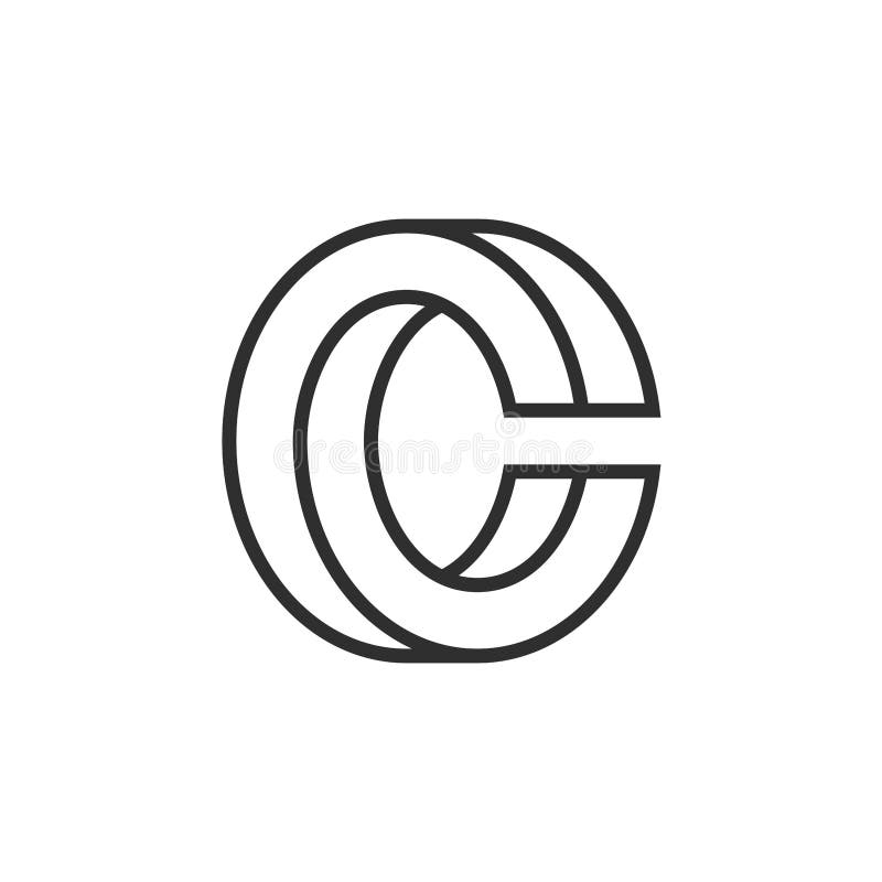Optical Illusion Letter C Geometric Logo Stock Vector - Illustration of ...