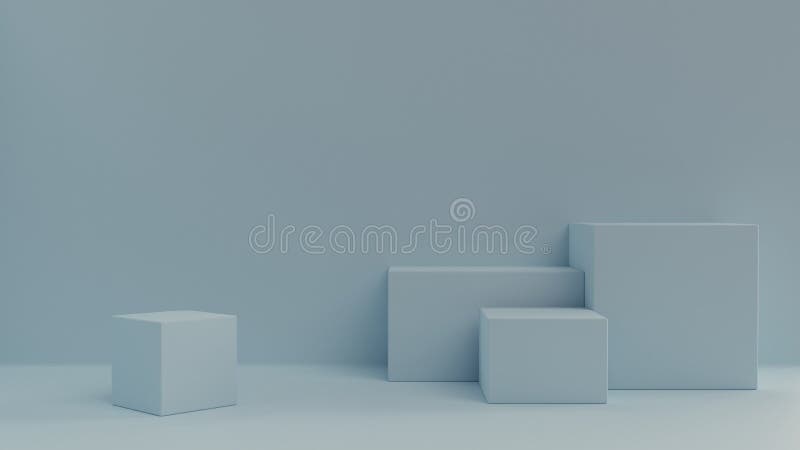 Geometry Basic Geometric Shapes Composition Blue Scene Stock ...