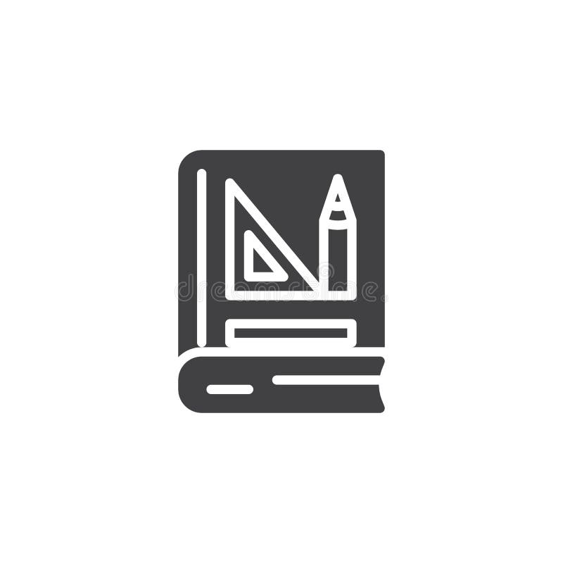 Geometry Book and Pencil stock illustration. Illustration of edition ...