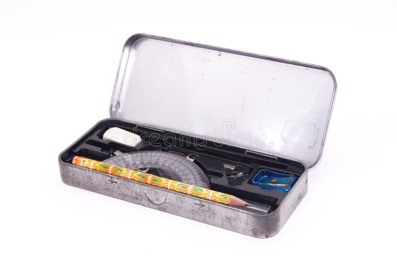 Geometry Box Isolated on White Background with Selective Focus , Stock ...