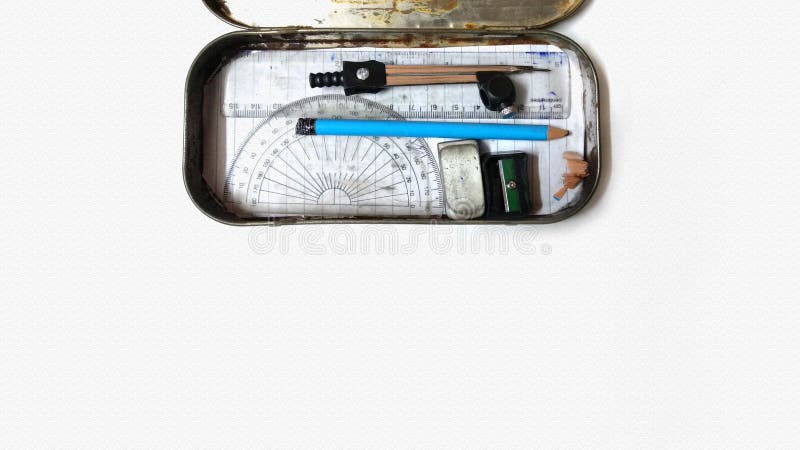 Geometry Set with Compass,pencil,ruler on Graph Paper Stock Photo ...