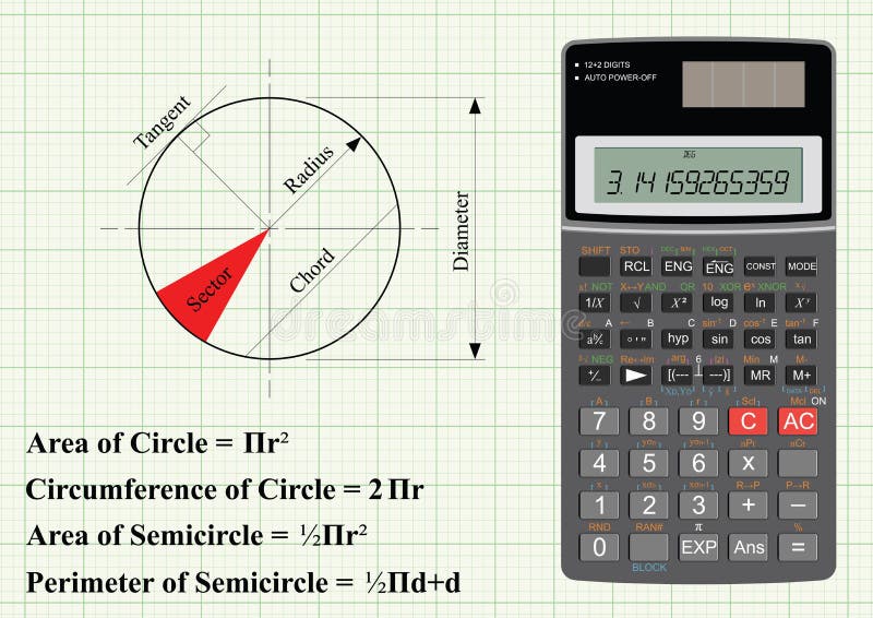 Geometry of a circle stock vector. Illustration of mathematics - 12980359