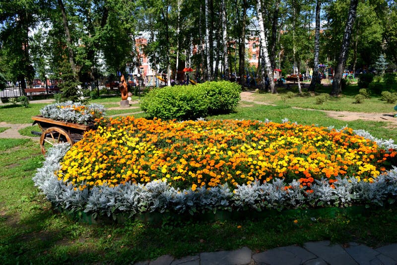 The Geometry of the City Flower Beds Stock Photo - Image of place ...