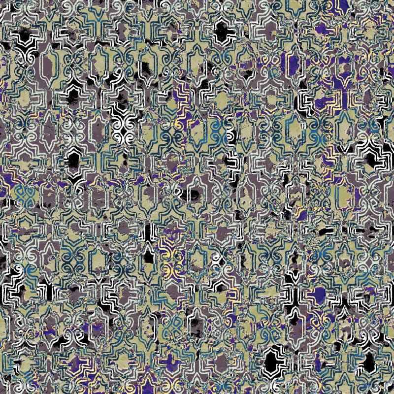 Geometry Classic Repeat Modern Pattern with Textures Stock Illustration ...