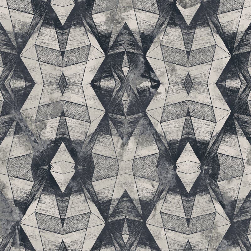 Geometry Classic Repeat Modern Pattern with Textures Stock Illustration ...