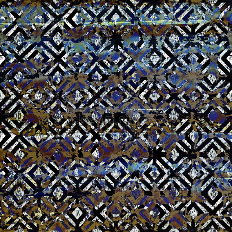 Geometry Repeat Pattern with Texture Background Stock Illustration ...