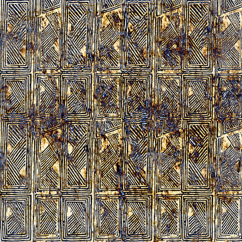 Geometry Repeat Pattern with Texture Background Stock Illustration ...