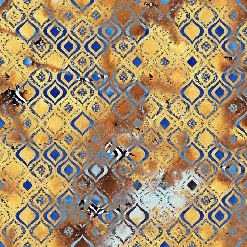 Geometry Repeat Pattern with Texture Background Stock Illustration ...