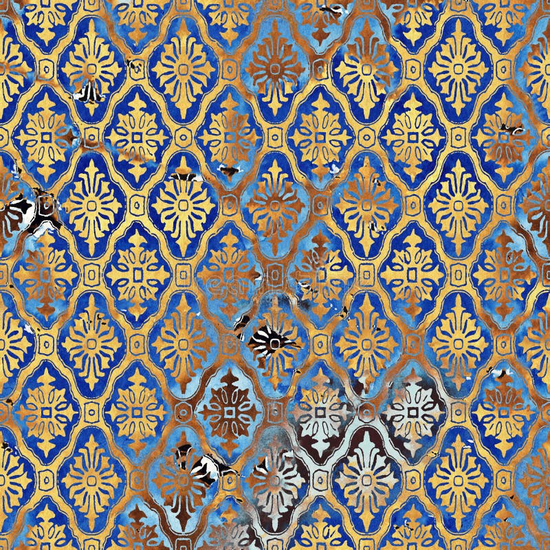 Geometry Repeat Pattern with Texture Background Stock Illustration ...