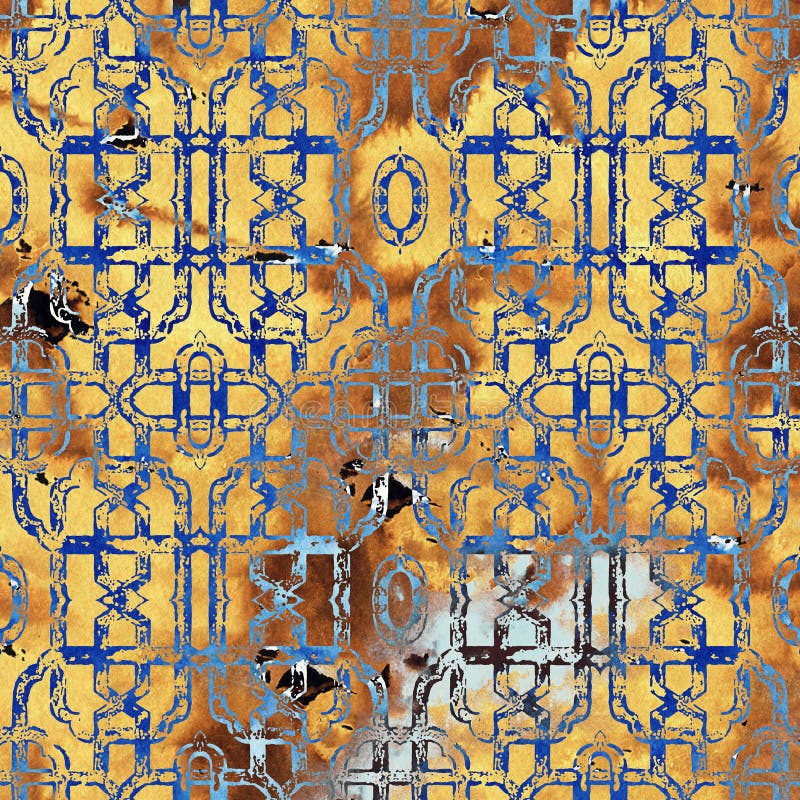 Geometry Repeat Pattern with Texture Background Stock Illustration ...