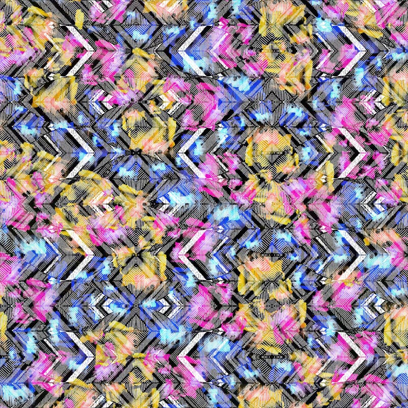 Geometry Repeat Pattern with Texture Background Stock Illustration ...