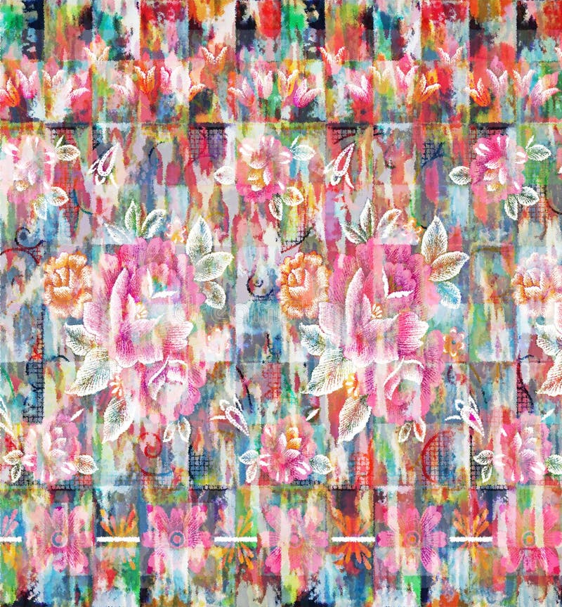 Geometry Repeat Pattern with Texture Background Stock Illustration ...