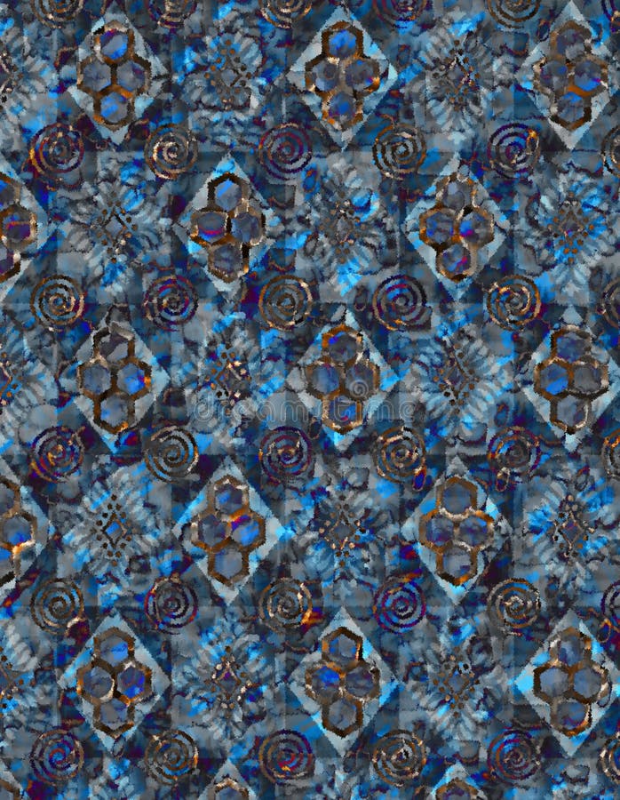 Geometry Repeat Pattern with Texture Background Stock Illustration ...