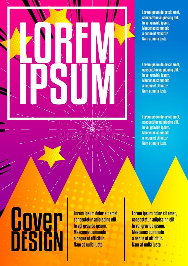 Geometry Comic Book Style Cartoon Brochure, Flyer Template. Stock ...