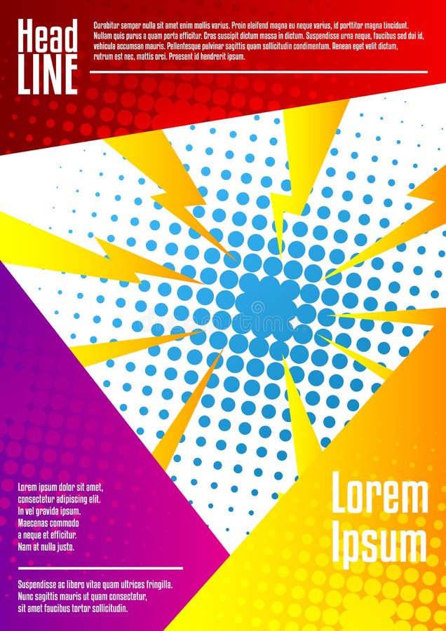 Geometry Comic Book Style Cartoon Brochure, Flyer Template. Stock ...