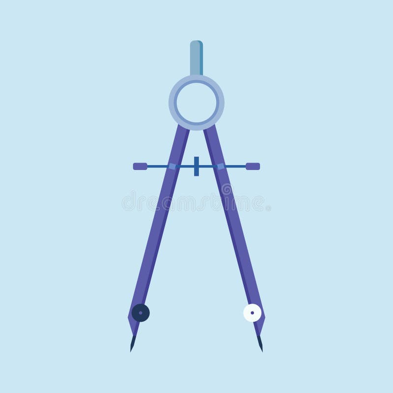 Geometry Compass Flat Design Illustration Stock Vector - Illustration ...