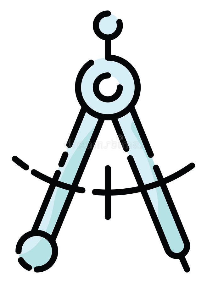 Geometry Compass Thin Line Icon. School Instrument for Drawing Circle ...