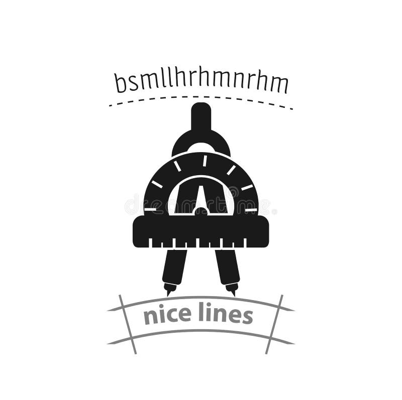 Compass with Protractor Illustration Design Element, Geometry Isolated ...