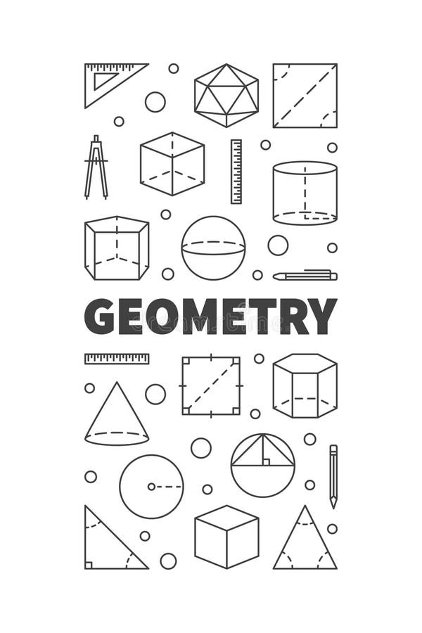 Geometry Concept Vector Thin Line Vertical Minimal Banner with ...