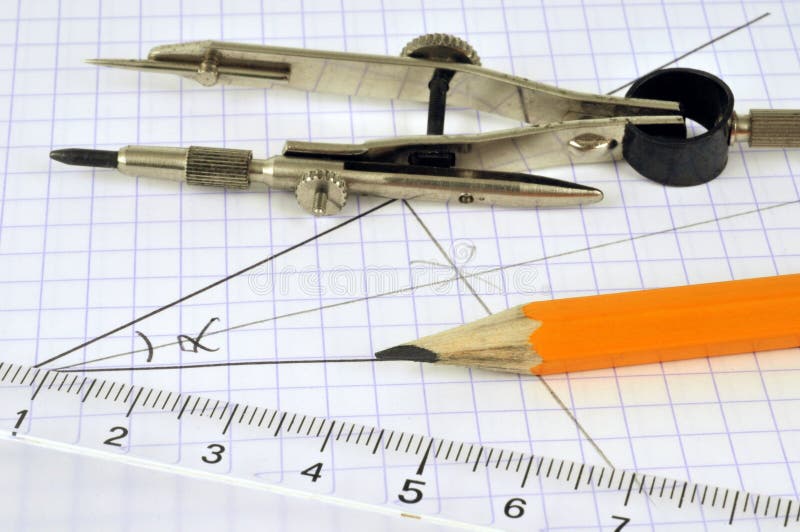 Geometry Course with Material in Close Up Stock Photo - Image of school ...