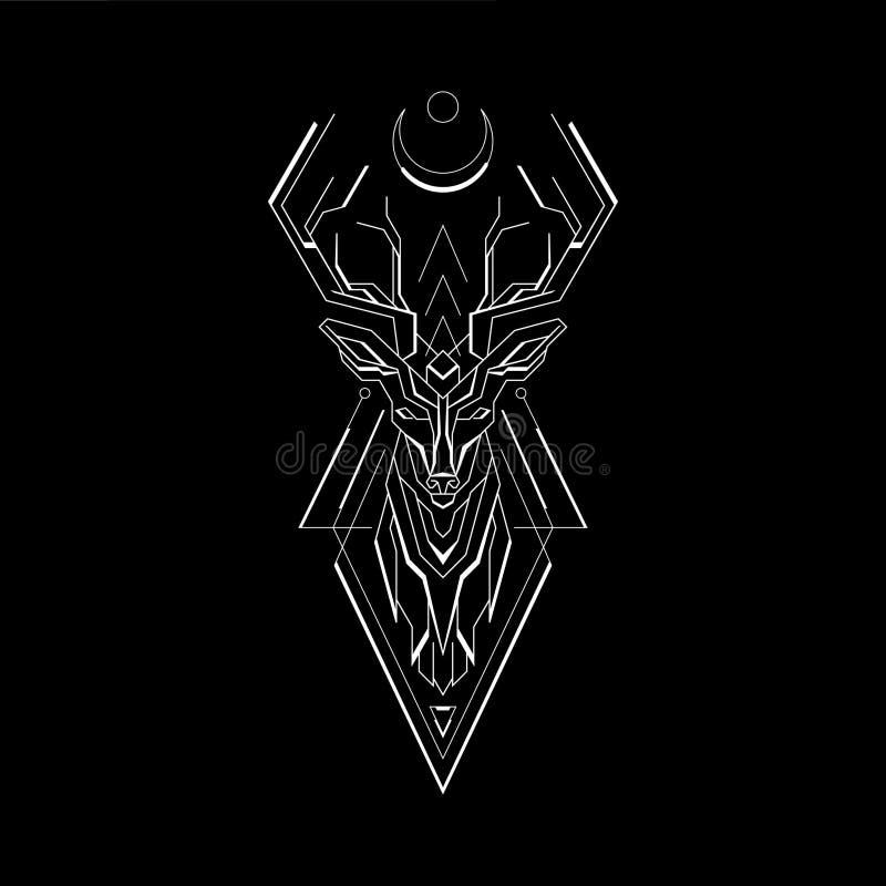 Geometry Deer Line stock vector. Illustration of outline - 153347358