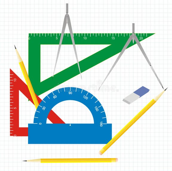 Geometry Drawing Instruments Stock Vector - Illustration of design ...