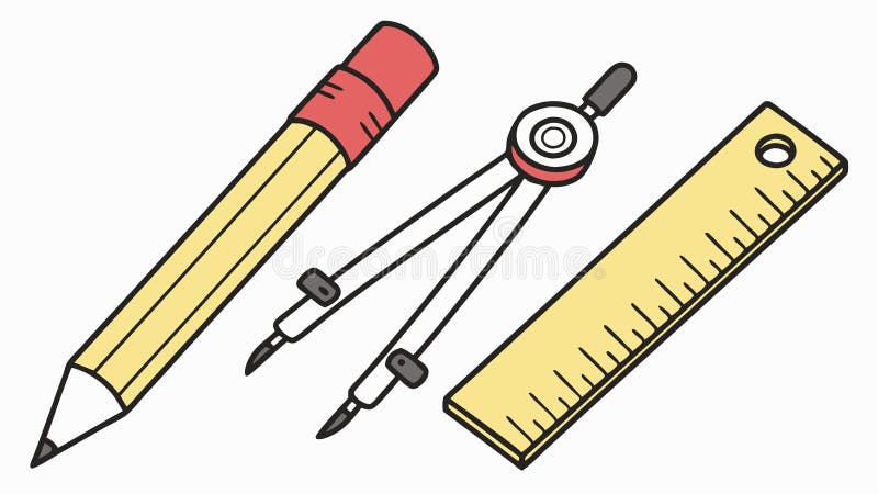Geometry Drawing Tools, Pencil, Compass, and Ruler, School Education ...