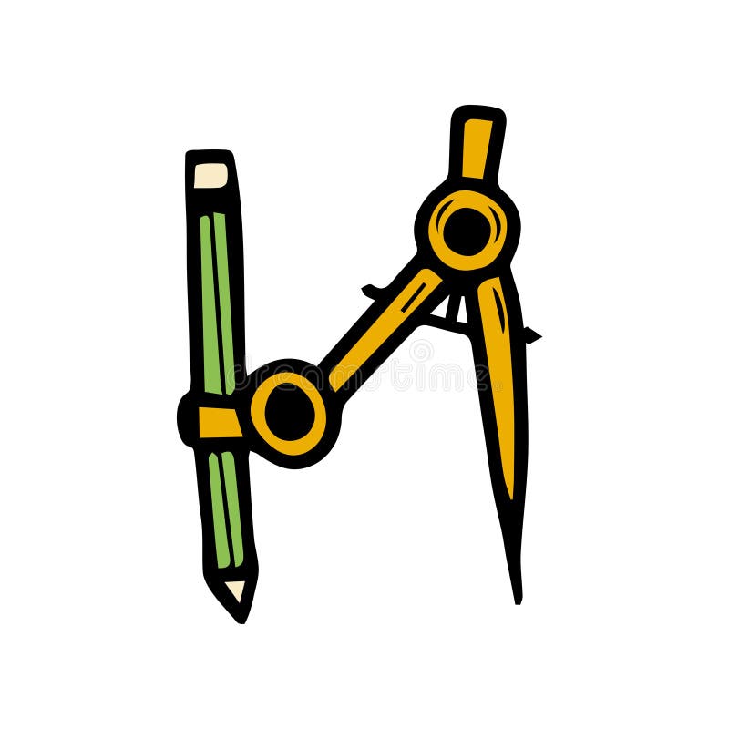 Geometry Education Concept with Drawing Compass on White Background ...