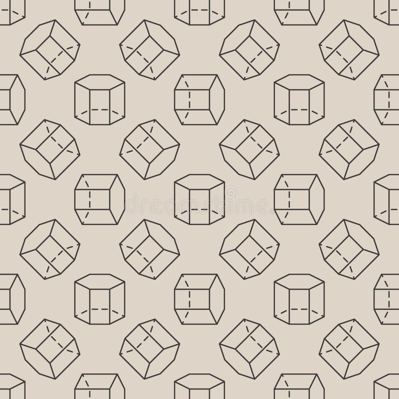 Geometry Education Vector Outline Seamless Pattern with Geometrical ...