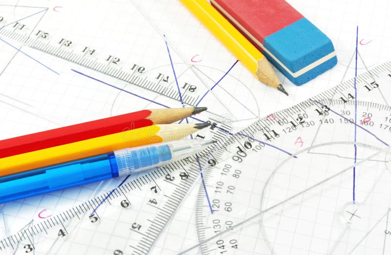 Geometry Equipment for Children Stock Image - Image of representation ...