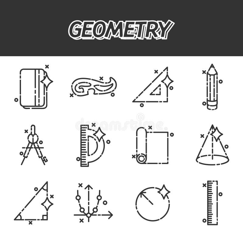Geometry Flat Concept Icons Stock Vector - Illustration of geometric ...
