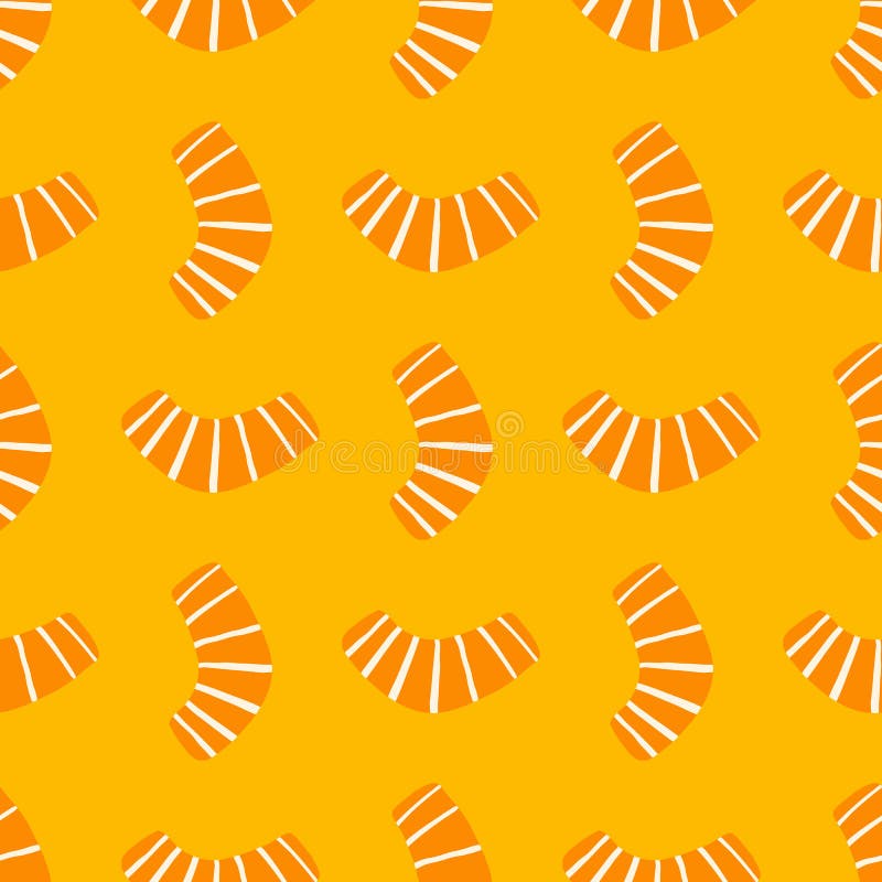 Geometry Form Seamless Pattern. Doodle Abstract Ornament in Orange ...