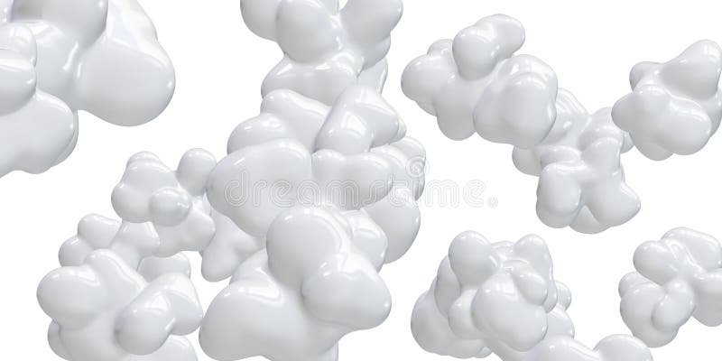 Geometry Free Form Abstract Liquid White Glossy 3d Illustration Stock ...