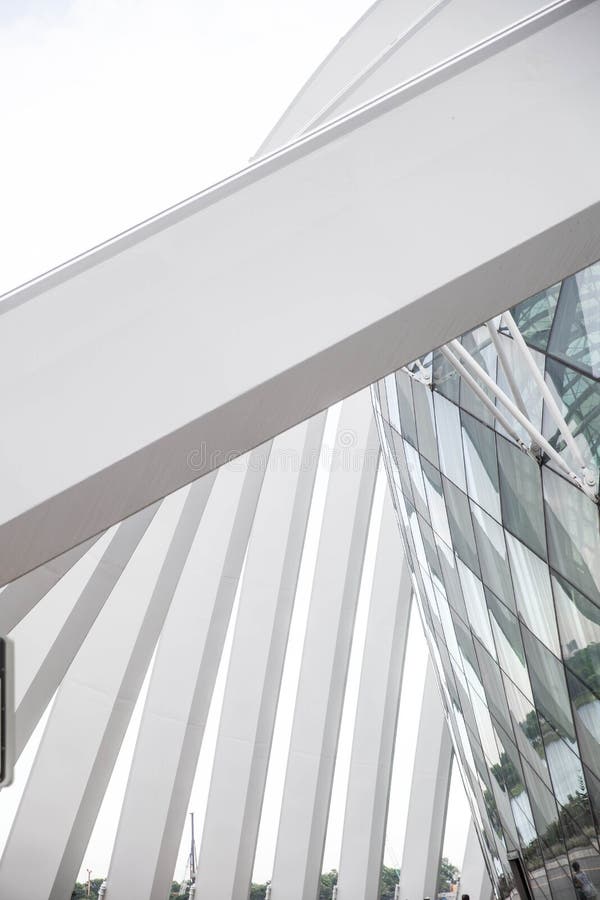 Geometry Glass Roof Pattern Structure in Building Toned in Coral Color ...